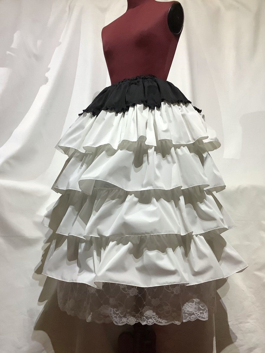 Elegance Gothic Long Frill Skirt with Lace | MARBLE | Wunderwelt Fleur ...