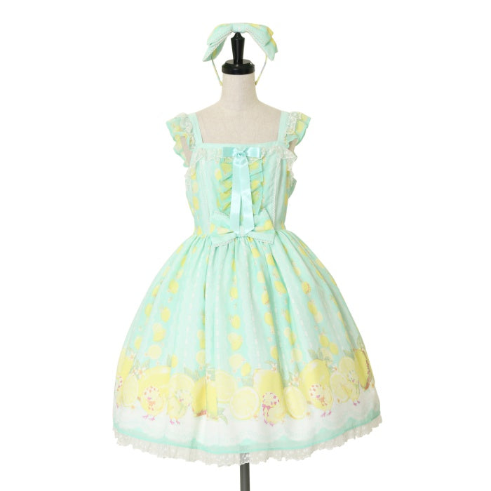 【USED】Fruity Lemonジャンパースカート+ リボンカチューシャセット | Angelic Pretty | ロリータ ゴスロリ ...