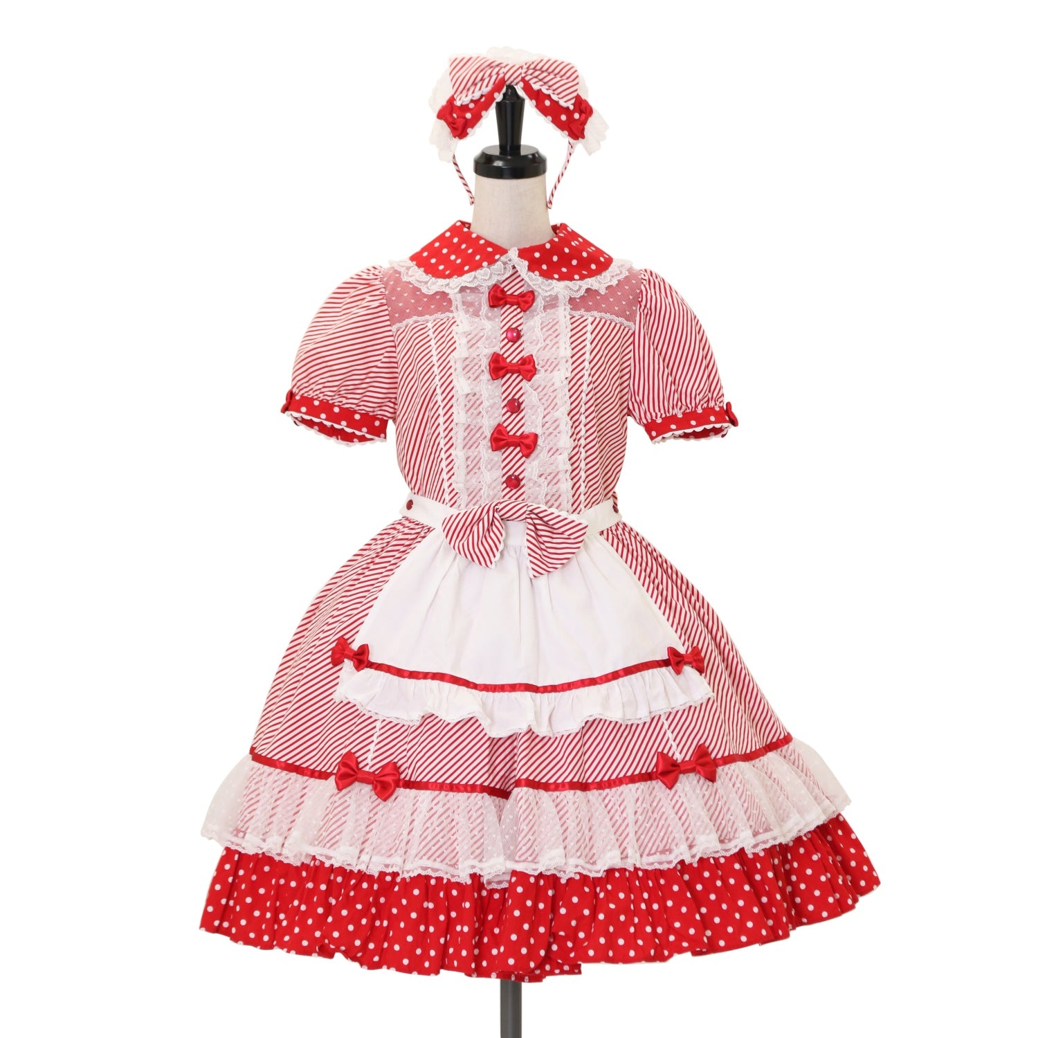 【USED】Stripe Girly Cafe Set | Angelic Pretty | ロリータ ゴスロリブランド服・古着の通販は ...